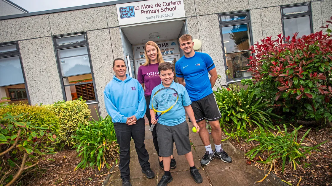 Noah, 8, wins sports equipment for his school