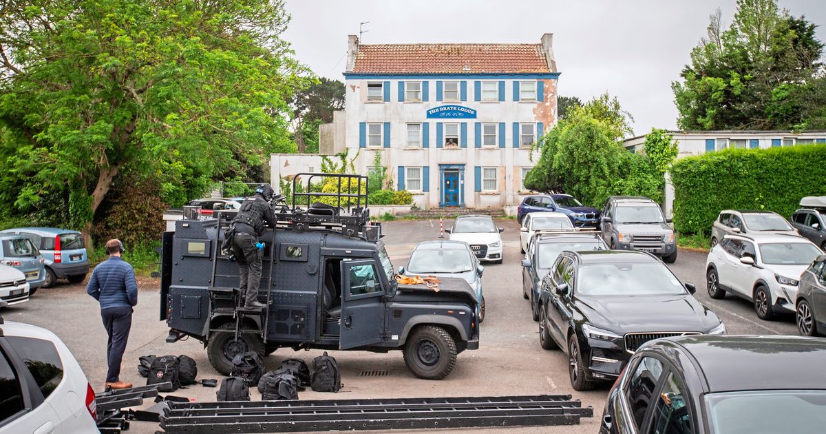 Armed police on training exercises