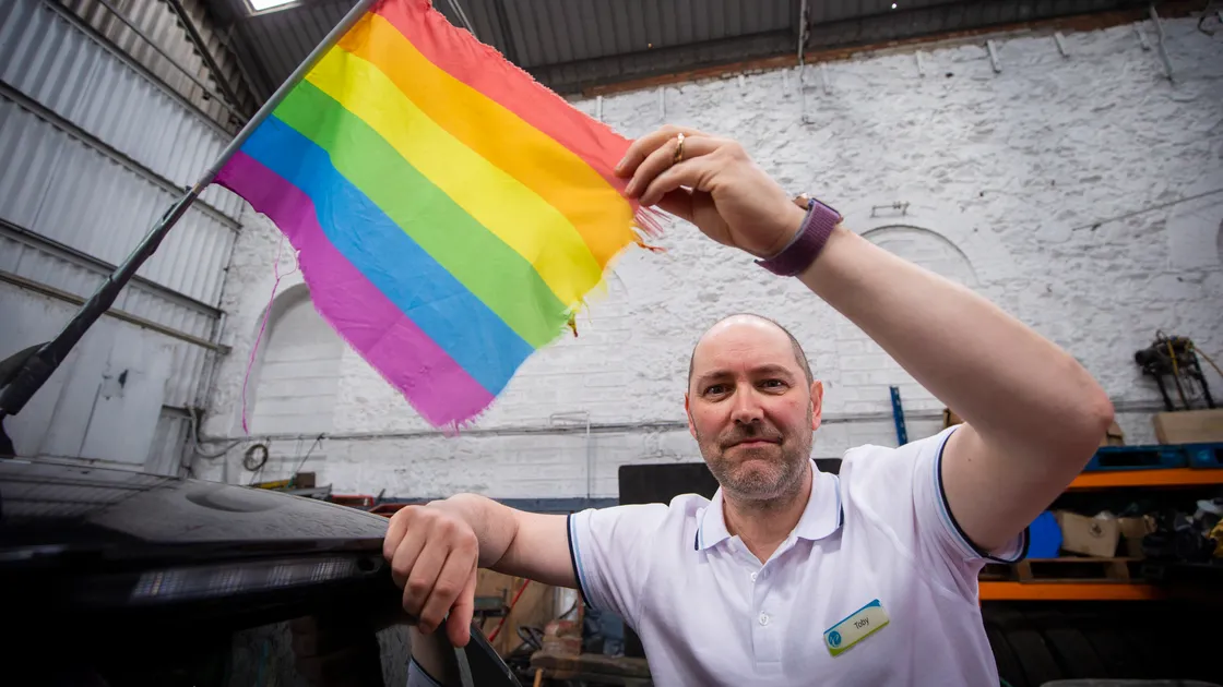 Homophobic insult hurled at driver with rainbow flag