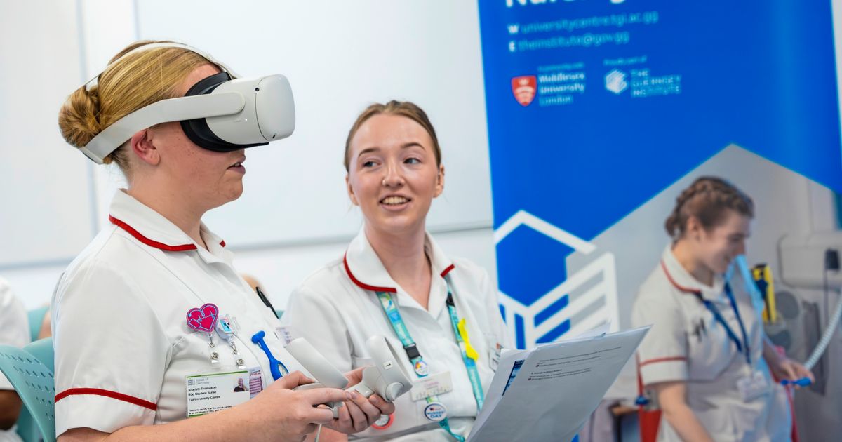 Student nurses using AI to help them with training