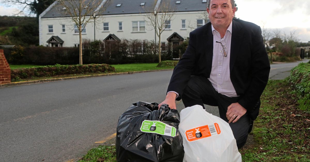 Forgery-proof waste stickers for bins to be sold in shops
