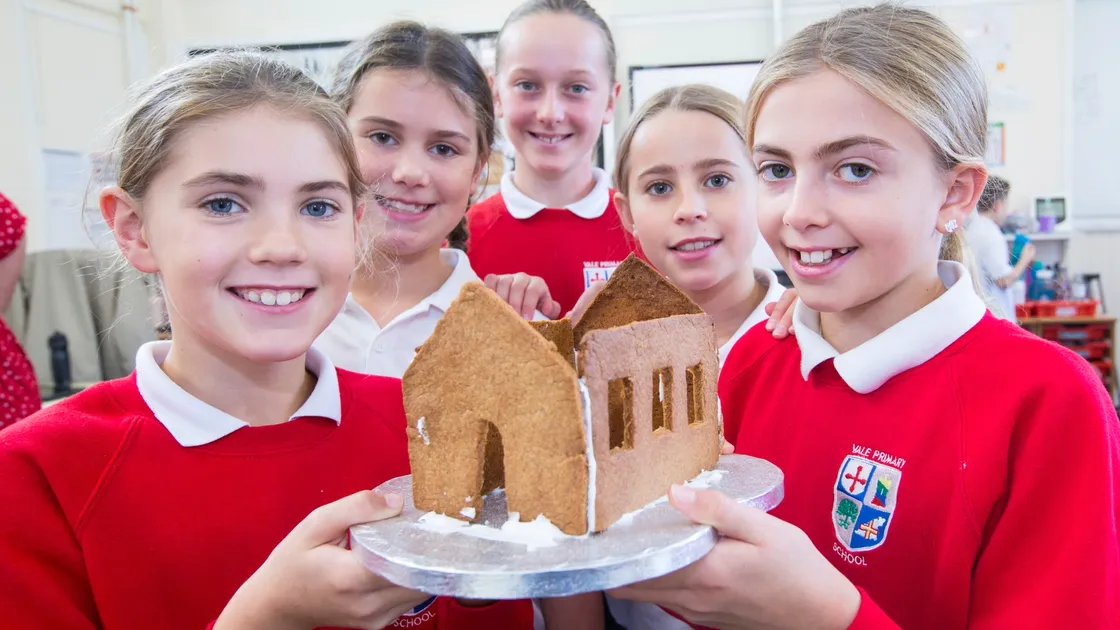 Vale Primary's gingerbread houses ready for parents to view