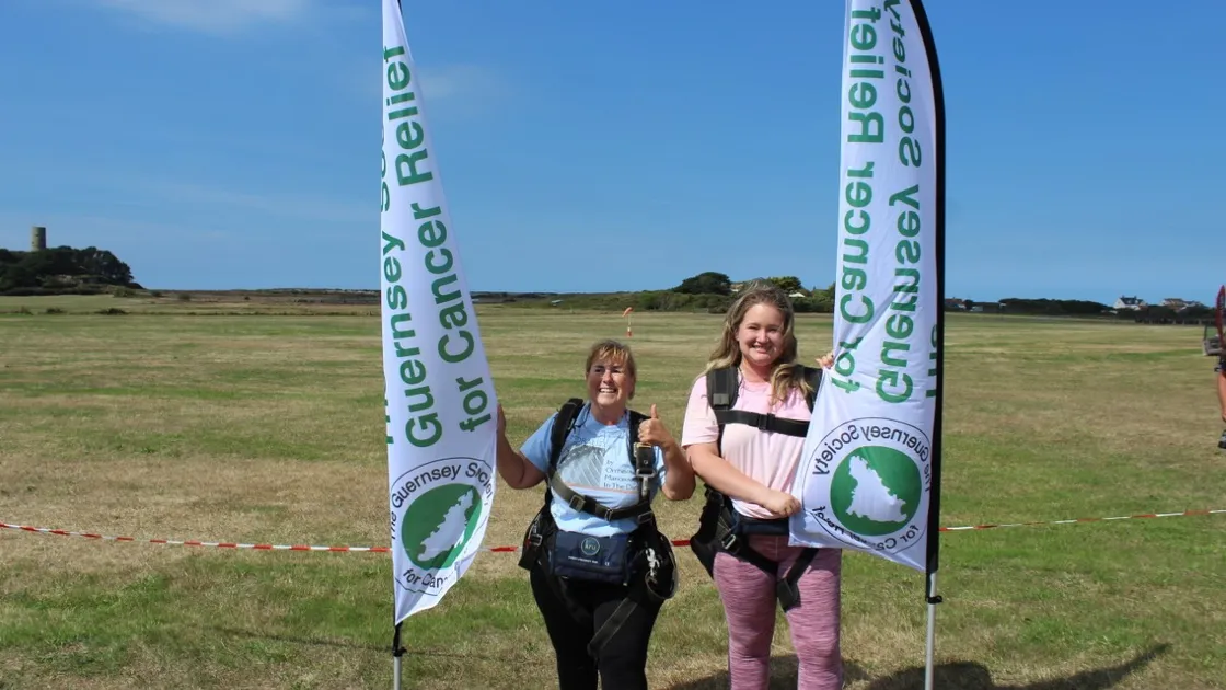 Friends’ skydive raises more than £10,000 for Cancer Relief