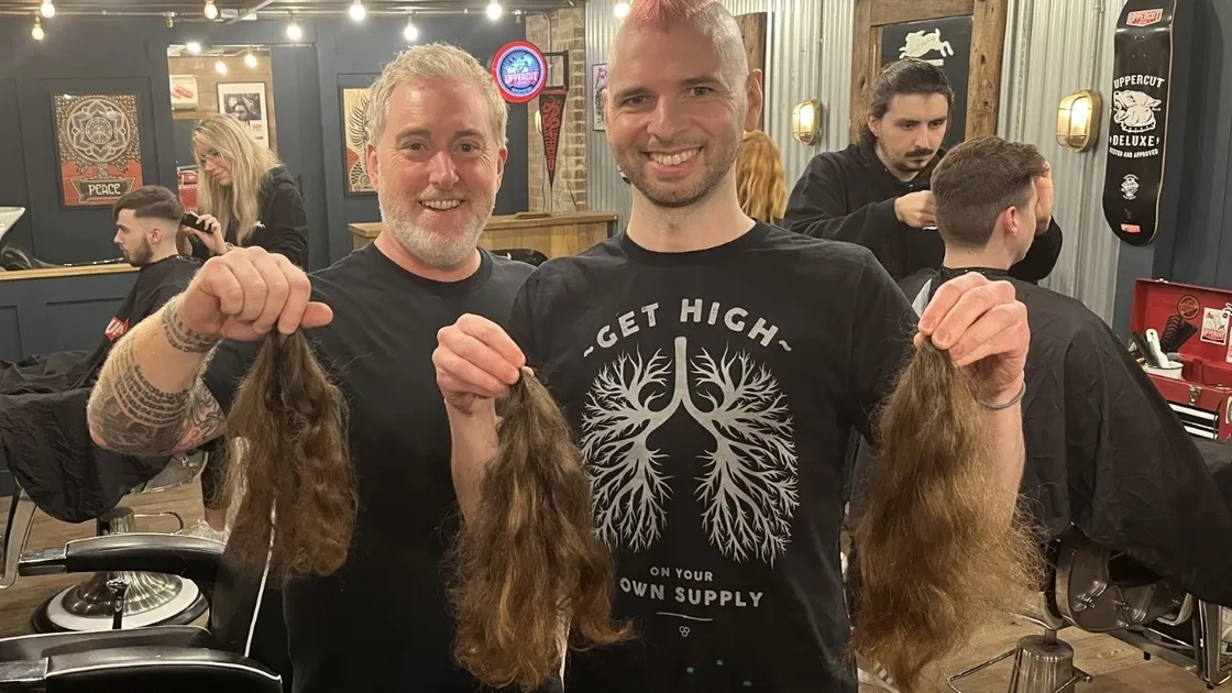 Romy, 6, finds her dad’s Mohawk haircut hilarious