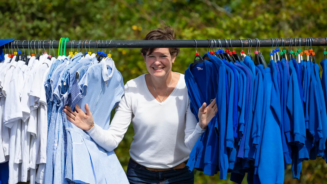 Parent is selling second-hand school uniform to help families