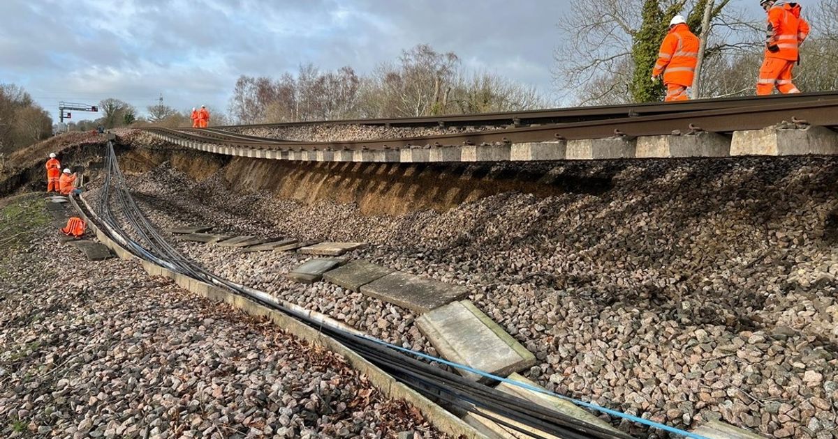 Air passengers impacted by railway line landslip