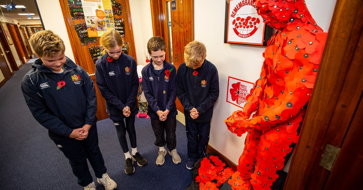 College juniors’ poppy mannequin Remembrance tribute