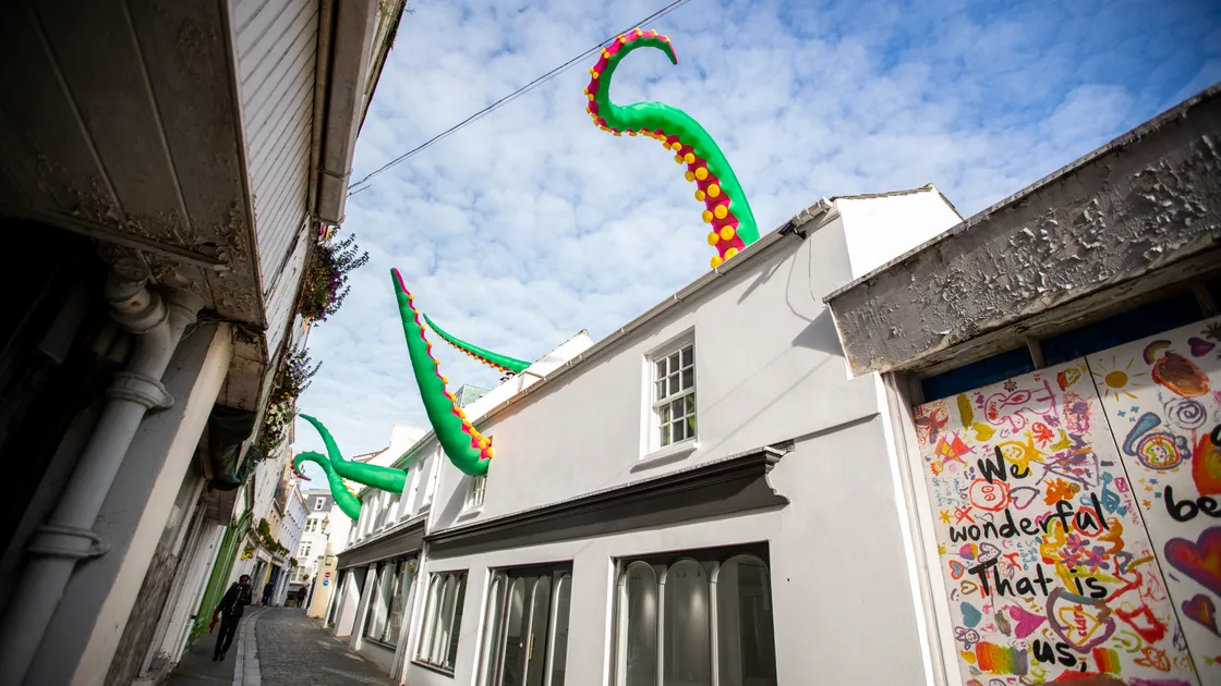 Giant octopus ‘attacks’ gallery