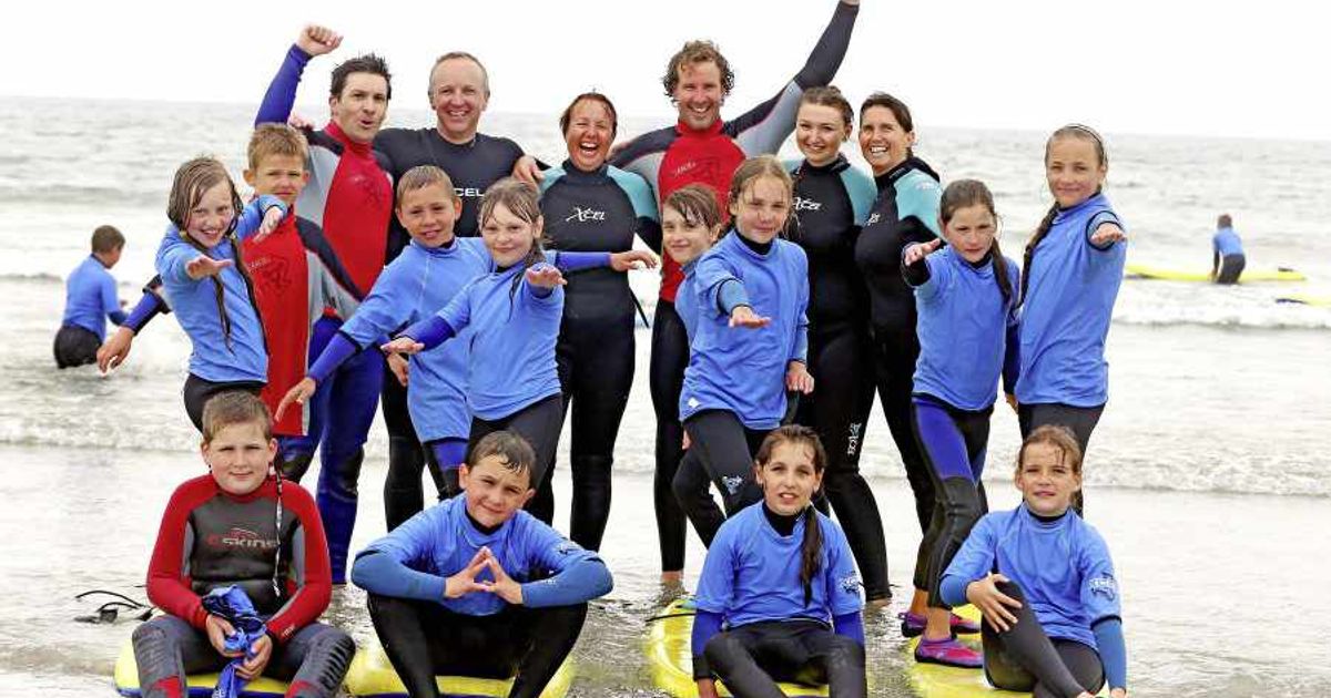 Chernobyl children get to surf Vazon's waves