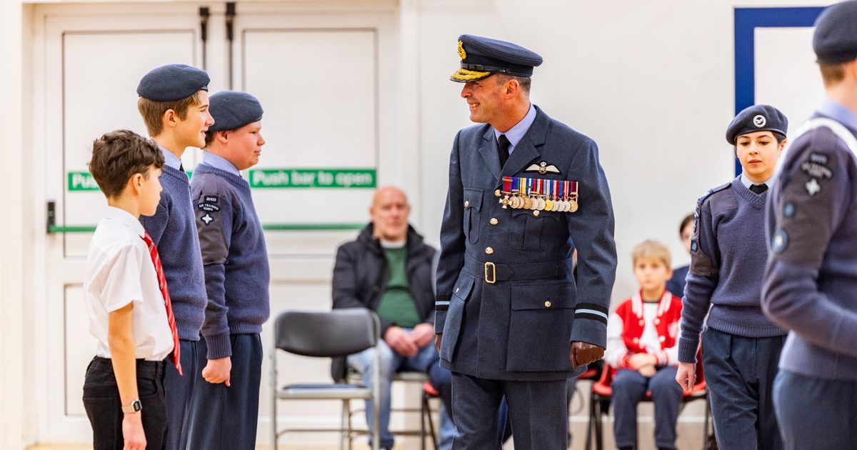Air Cadets are inspected by a local Air Commodore